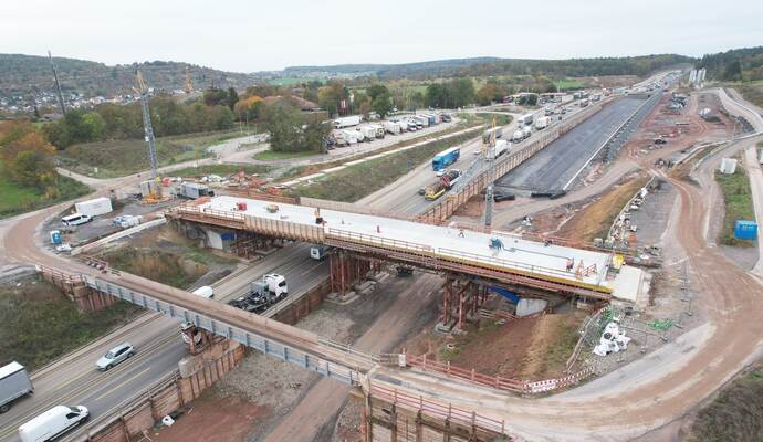 Sechsspuriger Ausbau der A8: Nächste Vollsperrung zwischen Pforzheim-Süd und Pforzheim-Nord im ...